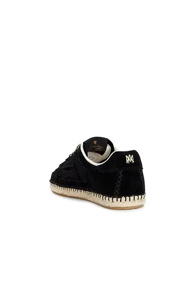 Amiri Suede Espadrille With Bone Appliqués - Black