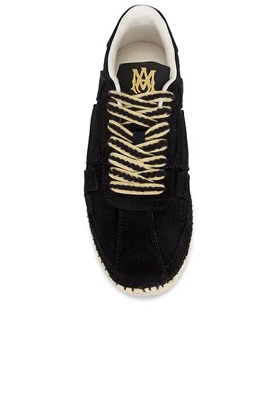 Amiri Suede Espadrille With Bone Appliqués - Black