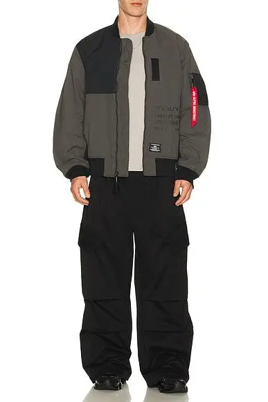 Alpha Industries L-2b Relaxed Patchwork Flight Jacket - Black