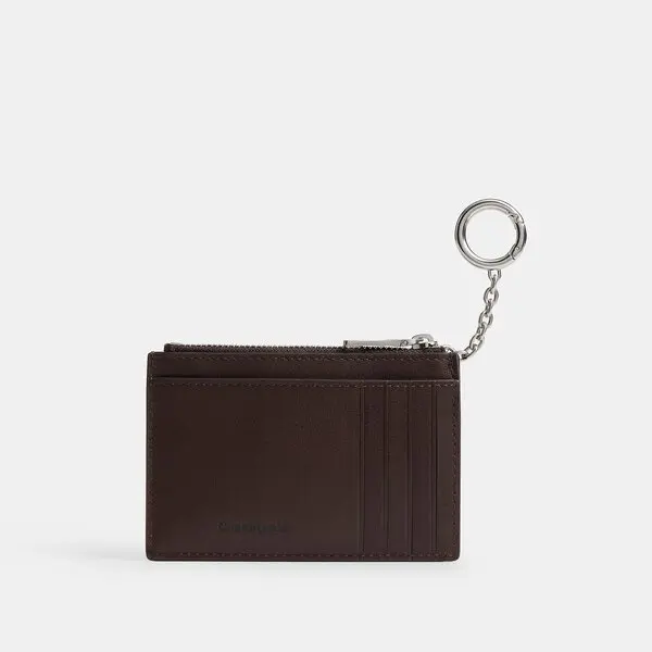 COACHTOPIA Zip Card Case With Key Ring In Upcrafted Leather