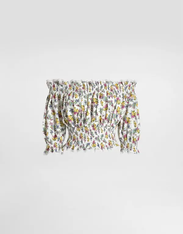 Dolce & Gabbana Floral-print Poplin Top