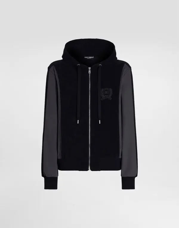 Dolce & Gabbana Cotton Terry Zip Up Sweatshirt - Blue