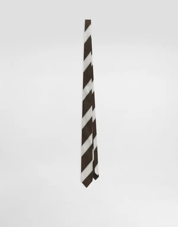 Dolce & Gabbana Jacquard Martini Tie - Brown