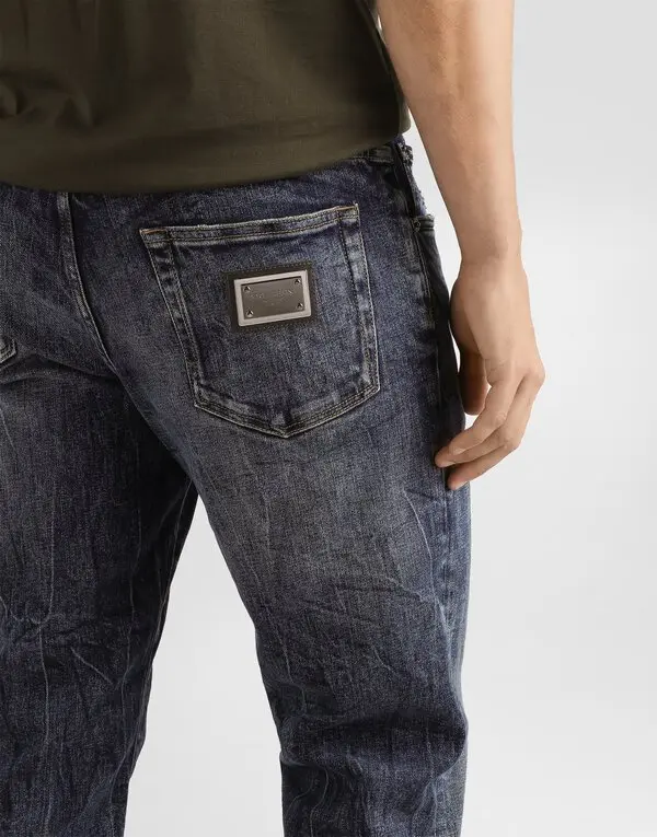 Dolce & Gabbana Slim Fit Denim Trousers - Multicolor