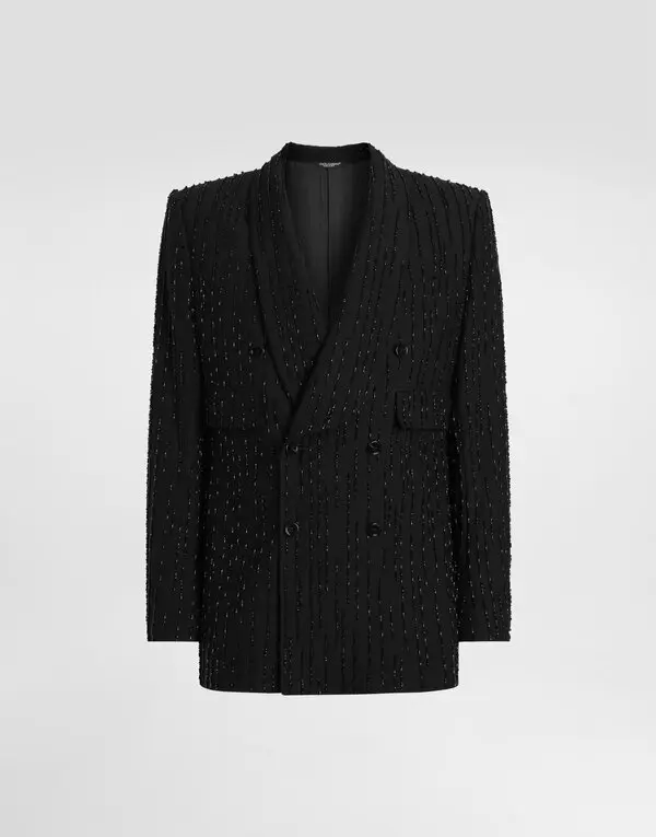 Dolce & Gabbana Double-breasted Sicilia Jacket In Embroidered Virgin Wool