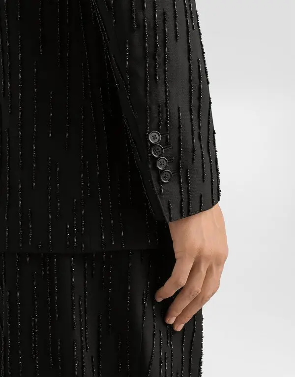 Dolce & Gabbana Double-breasted Sicilia Jacket In Embroidered Virgin Wool - Multicolor