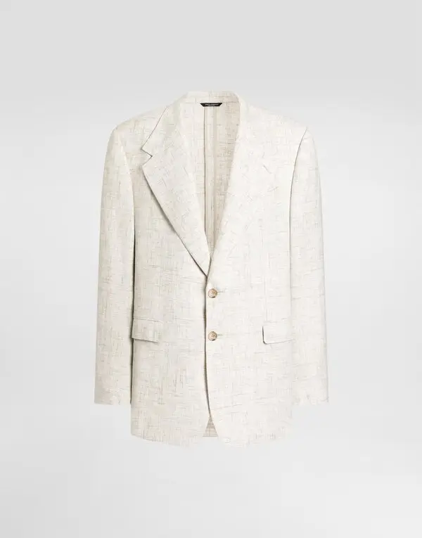 Dolce & Gabbana Single-breasted Tweed-effect Linen And Viscose Jacket