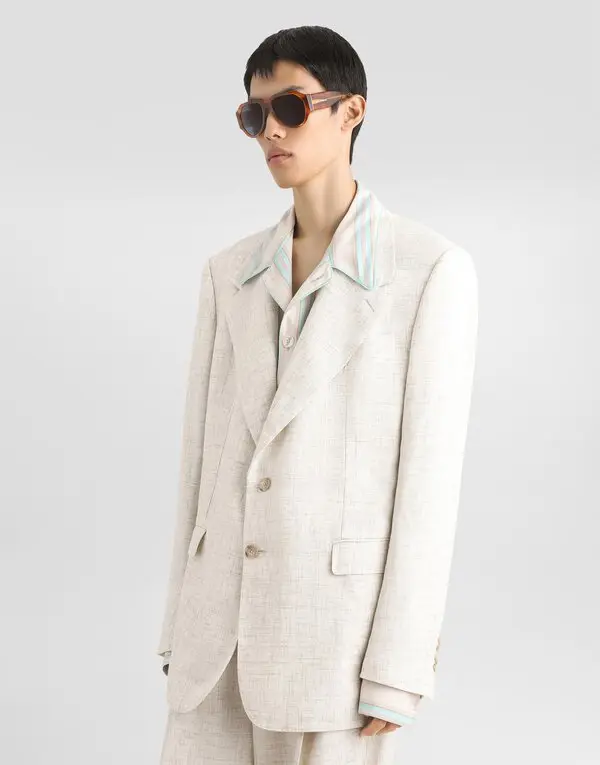 Dolce & Gabbana Single-breasted Tweed-effect Linen And Viscose Jacket