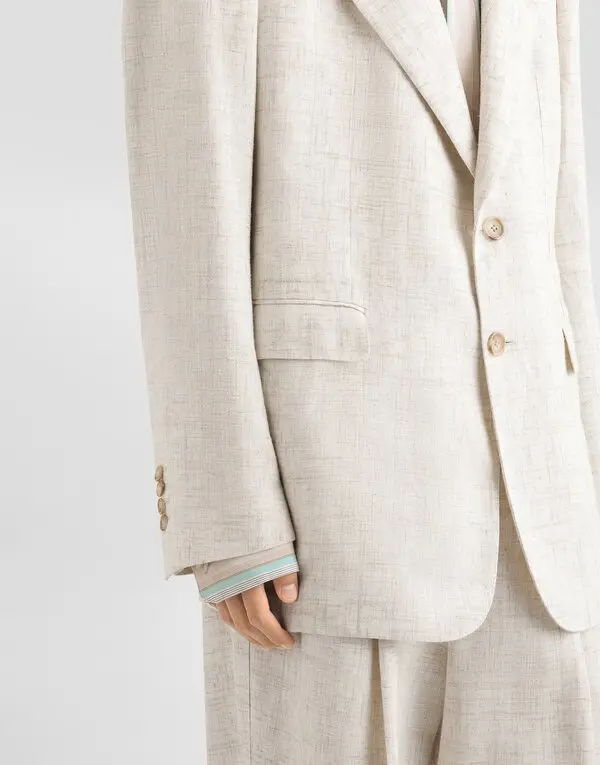 Dolce & Gabbana Single-breasted Tweed-effect Linen And Viscose Jacket