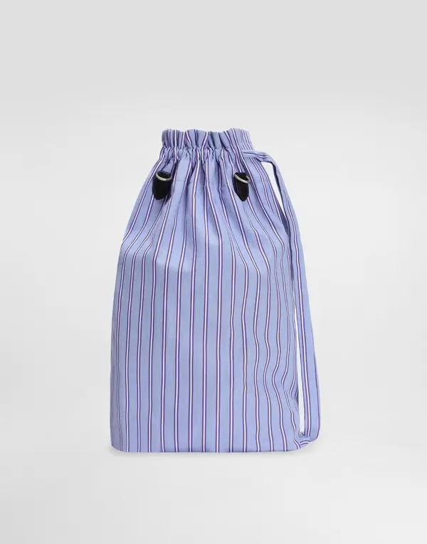 Dolce & Gabbana Striped Poplin And Leather Crossbody Bag - Multicolor
