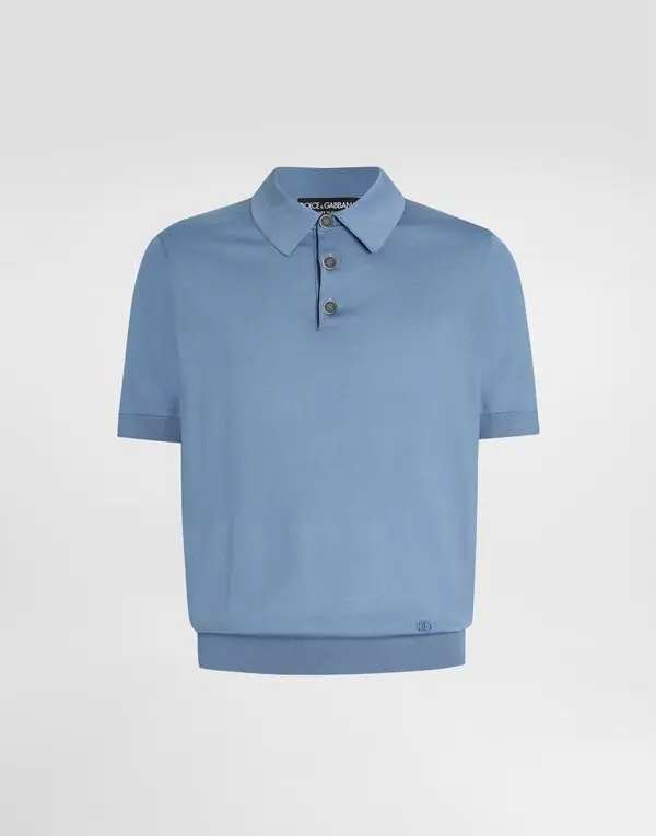 Dolce & Gabbana Silk Polo Shirt - Azure