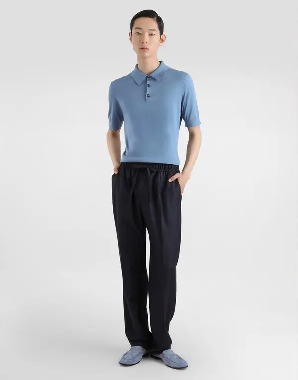 Dolce & Gabbana Silk Polo Shirt - Azure