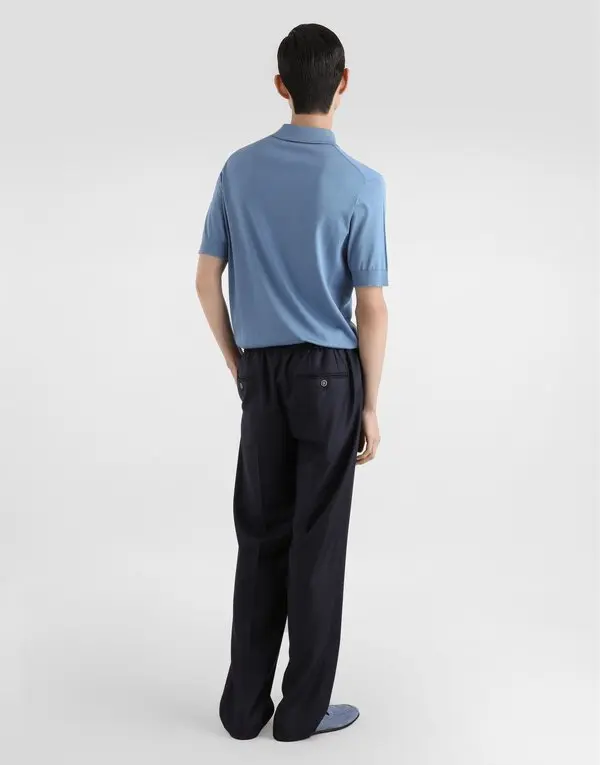 Dolce & Gabbana Silk Polo Shirt - Azure