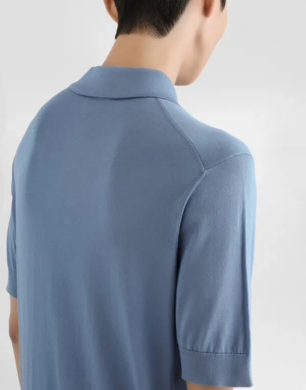 Dolce & Gabbana Silk Polo Shirt - Azure