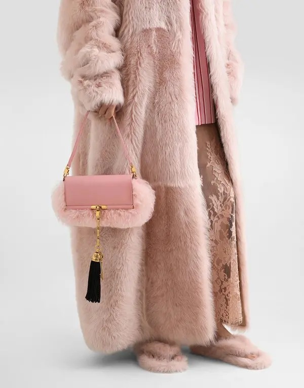 Dolce & Gabbana Marlene Shearling And Calfskin Shoulder Bag - Multicolor