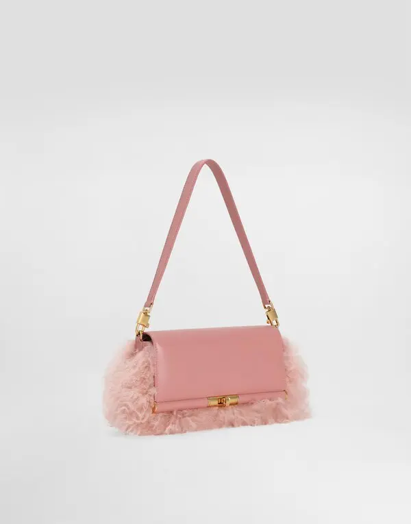 Dolce & Gabbana Marlene Shearling And Calfskin Shoulder Bag - Multicolor