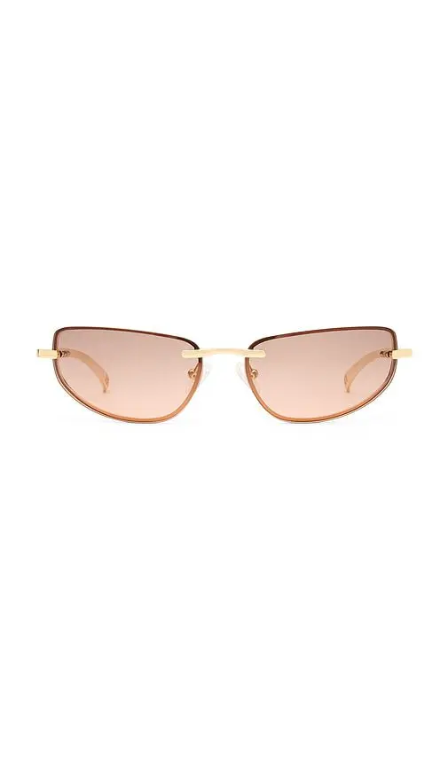 Le Specs Bubbles Sunglasses In Metallic Gold - Gold & Smokey Pink Gradient