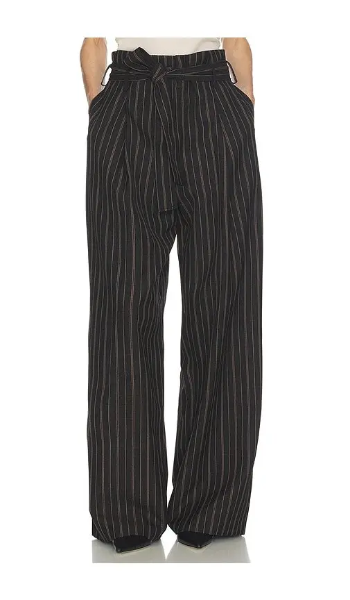 HELSA Stripe Twill Super Baggy Pants In Charcoal - Dark Grey Stripe