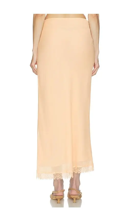 HELSA Viscose Satin Slip Skirt With Lace