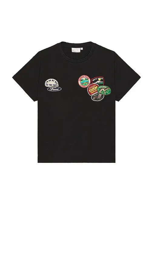FOUND Whisper Patch Tee In Brown In Black