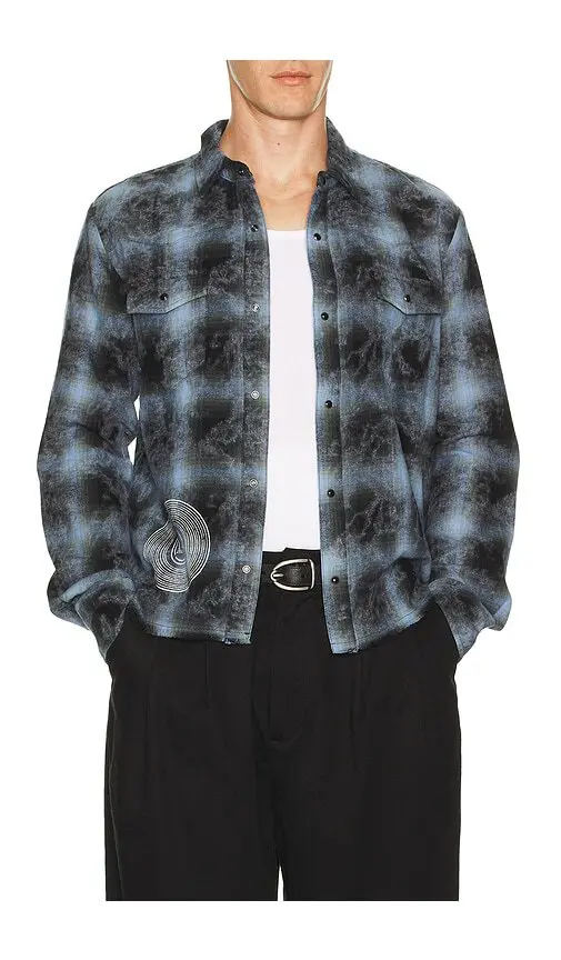MIDNIGHT RODEO Flannel Shirt In Blue