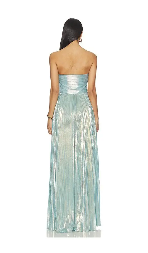 Retrofete Strapless Metallic Maxi Dress With Slit - Seychelles