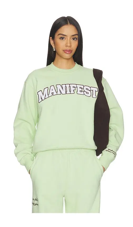 THE MAYFAIR GROUP Manifest Classic Crewneck Sweatshirt In Mint - Sage