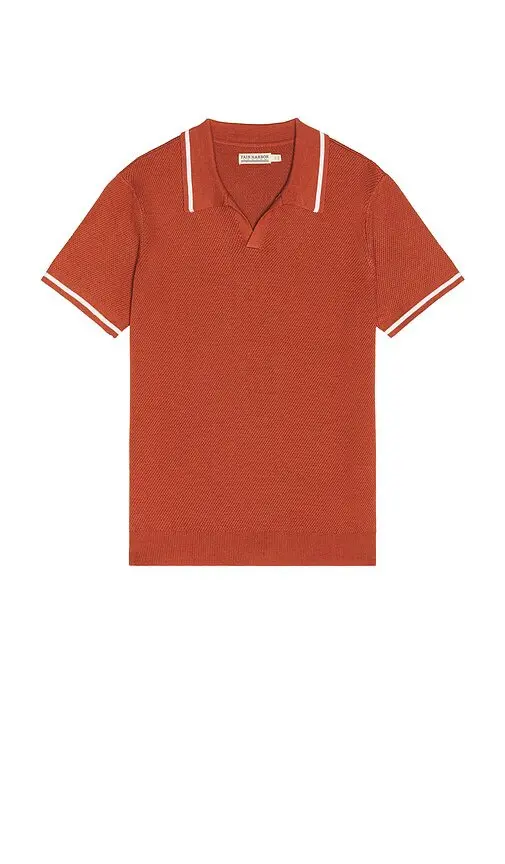 FAIR HARBOR Neptune Seawool Sweater Polo In Brick