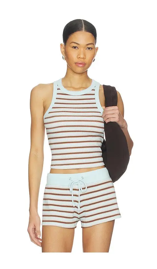 Frankies Bikinis Emma Thermal Tank Top - Verona Stripe