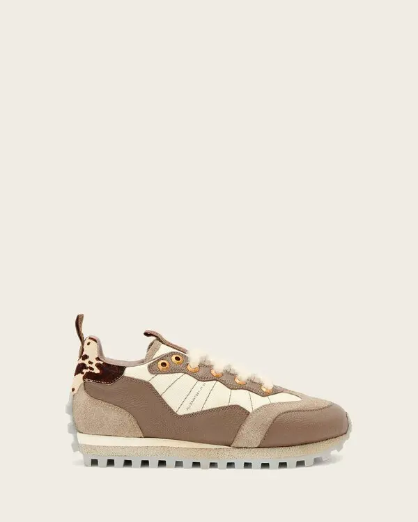 ALLSAINTS Nevis Suede Sneakers - White/cow Print