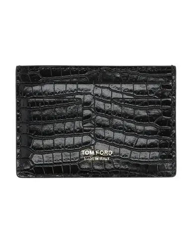 TOM FORD Cardholder Calfskin, Brass - Black