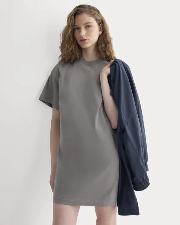 Everlane Weekend T-shirt Mini Dress - Charcoal Grey
