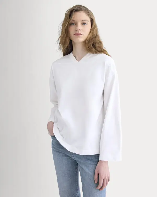 Everlane Retro V-neck Jersey - White