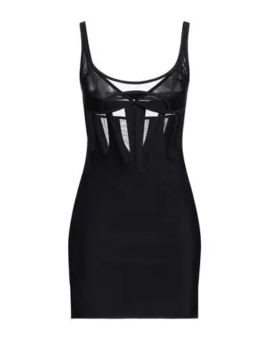 MUGLER Mini Dress In Jersey And Tulle - Black