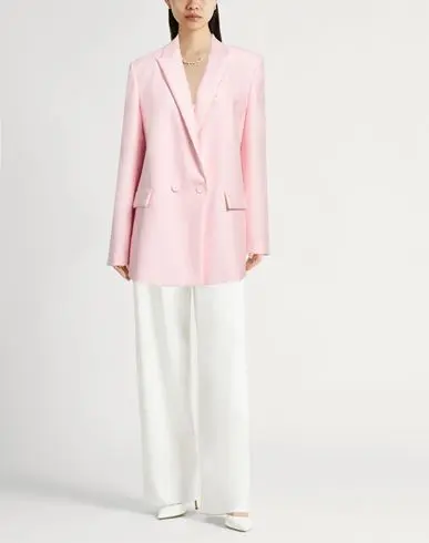 Fabiana Filippi Single-breasted Blazer In Virgin Wool And Silk - Pink
