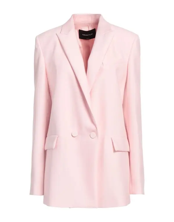 Fabiana Filippi Single-breasted Blazer In Virgin Wool And Silk - Pink
