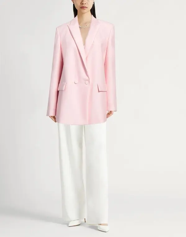 Fabiana Filippi Single-breasted Blazer In Virgin Wool And Silk - Pink