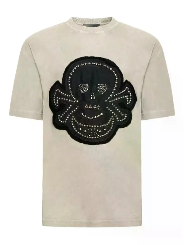 John Richmond Skull-embellished T-shirt - Neutrals