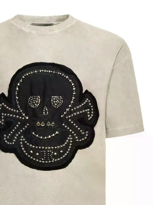 John Richmond Skull-embellished T-shirt - Neutrals