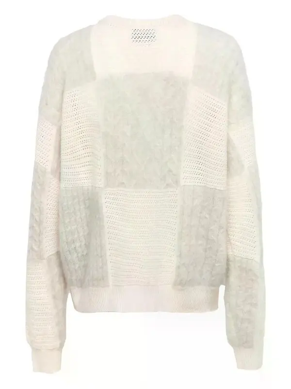 John Richmond Cable-knit Patchwork Sweater