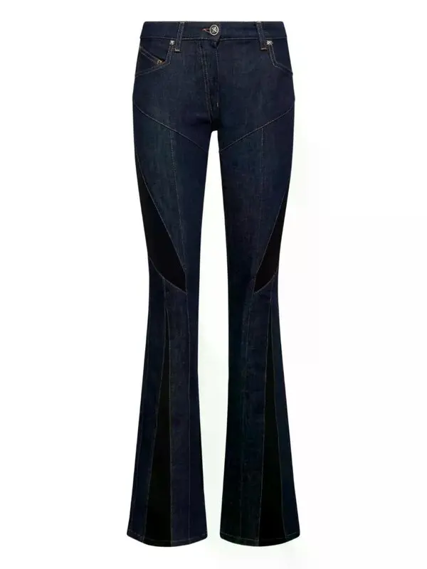 John Richmond Denim Panelled Flare Leg Jeans