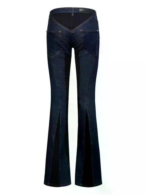 John Richmond Denim Panelled Flare Leg Jeans
