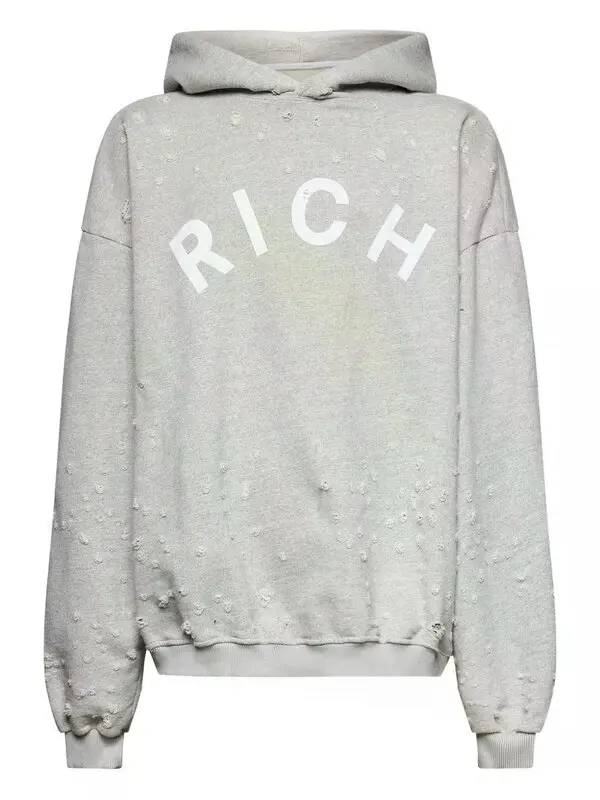 John Richmond Distressed Logo Hoodie