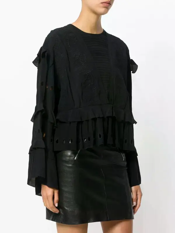 IRO PARIS Embroidered Ruffle Blouse