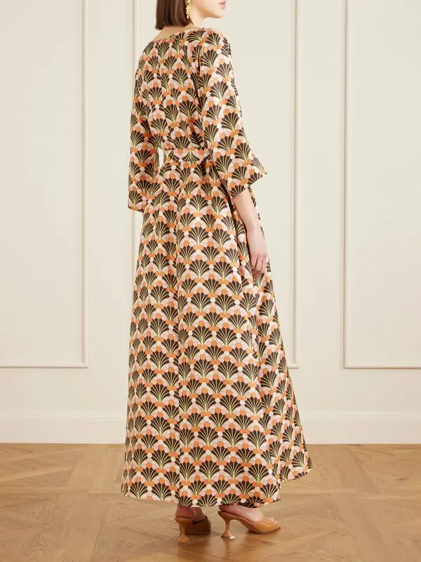 La DoubleJ Muumuu Silk-twill Midi Dress