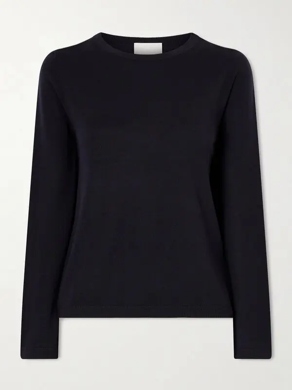 ALLUDE Wool Crewneck Sweater - Blue