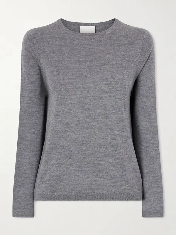 ALLUDE Wool Crew Neck Sweater