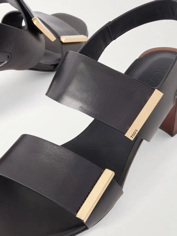 TOD'S Leather Sandals - Black