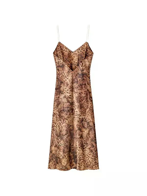 Ba&sh Animal-print V-neck Midi Dress