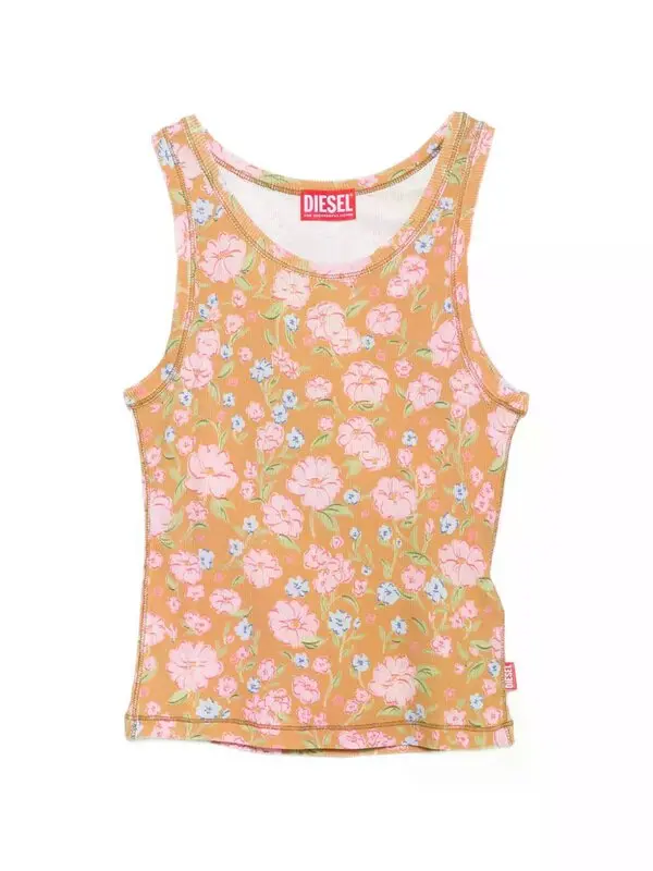 DIESEL Floral Print Ribbed Top